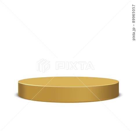 3d gold round stage podium with shadow. Winner...のイラスト素材 [89965057] - PIXTA
