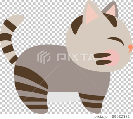 Cute Cartoon Little Baby Cat Icon. Cat standing...のイラスト素材 [89982581 ...