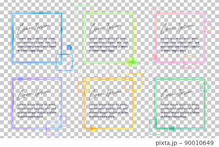 Colorful square border with transparent... - Stock Illustration ...