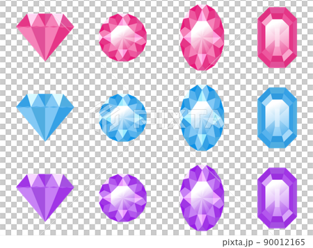 12 kinds of jewels set colorful - Stock Illustration [90012165] - PIXTA