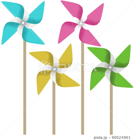 カラフルな風車のイラストのイラスト素材 [90024901] - PIXTA