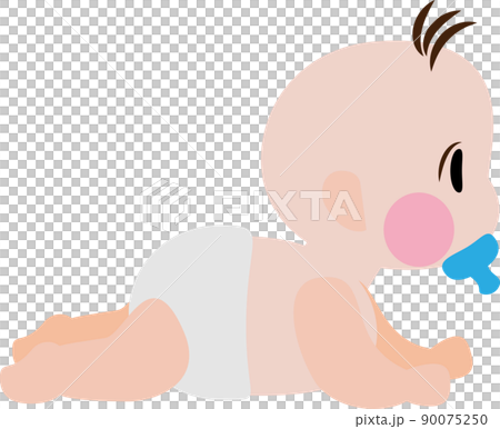 Cartoon baby newborn crawling, Tummy time.... - Stock Illustration ...