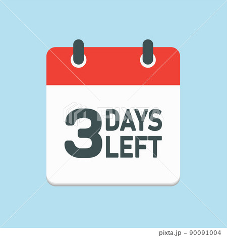Countdown daily page calendar icon - 3 days leftのイラスト素材 [90091004] - PIXTA