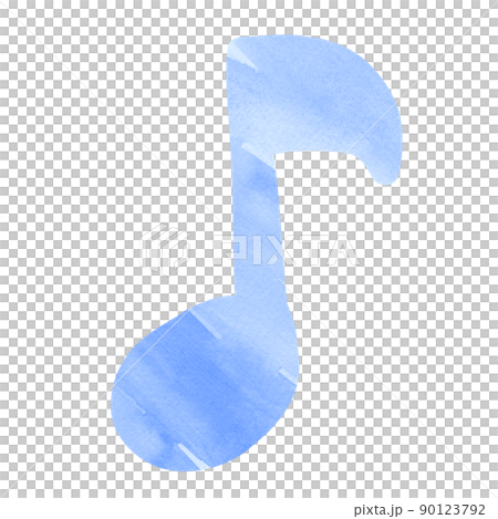 Watercolor material musical note blue - Stock Illustration [90123792 ...