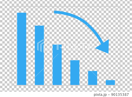 Vector illustration of a descending bar graph - Stock Illustration ...