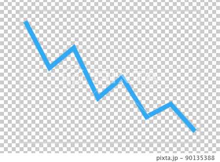 Vector illustration of a descending line graph - Stock Illustration ...