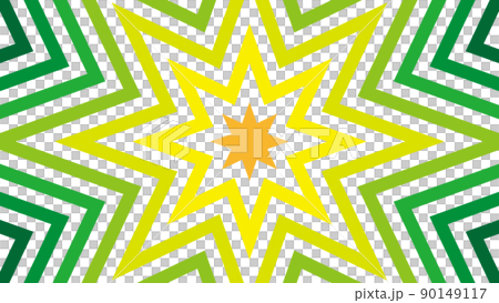 Octagram Gradation Yellow Green 16: 9 - Stock Illustration [90149117 ...