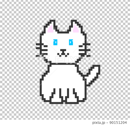 White cat (pixel art) - Stock Illustration [90151204] - PIXTA