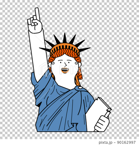 Statue of Liberty pointing - Stock Illustration [90162997] - PIXTA