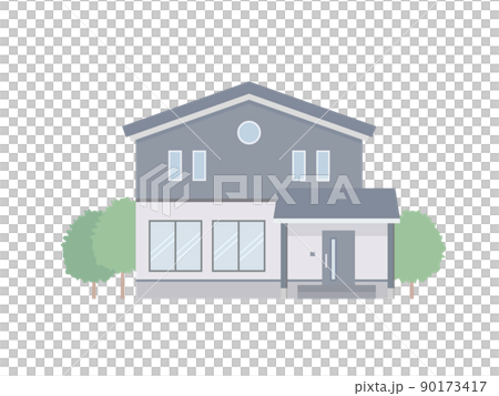 Simple modern house illustration without lines - Stock Illustration ...