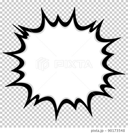 Simple thick jagged speech bubble - Stock Illustration [90173548] - PIXTA