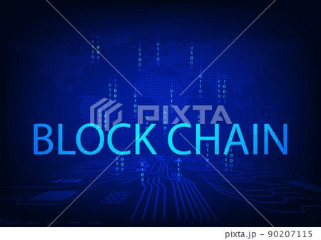 blockchain network binary code technology...のイラスト素材 [90207115] - PIXTA