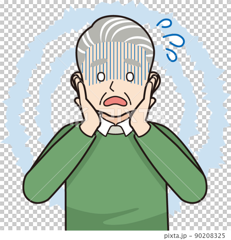 Impatient senior man_line drawing - Stock Illustration [90208325] - PIXTA
