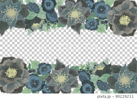 Black flower top and bottom frame background frame - Stock Illustration ...