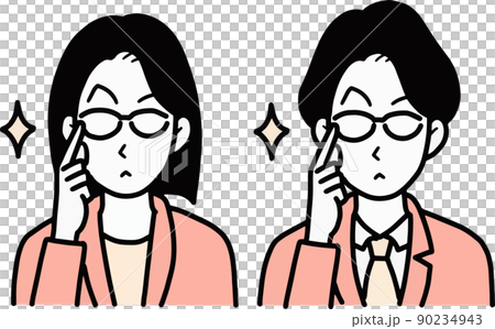 Illustration material set of strict boss - Stock Illustration [90234943 ...