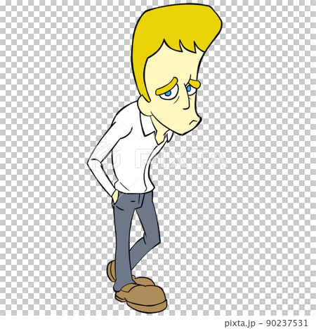 Illustration of a slender cartoon man, blonde,... - Stock Illustration ...