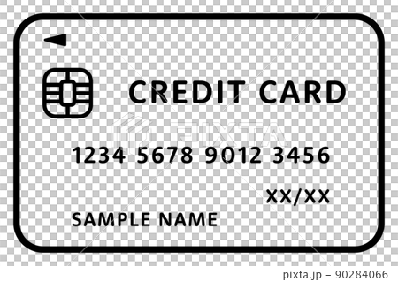 Simple line drawing illustration of credit card - Stock Illustration ...