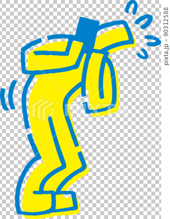 A stickman who talks on a smartphone. apology. - Stock Illustration ...