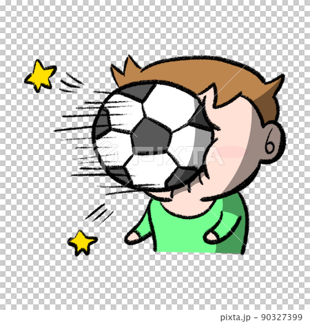 Boy with a direct hit on the face - Stock Illustration [90327399] - PIXTA