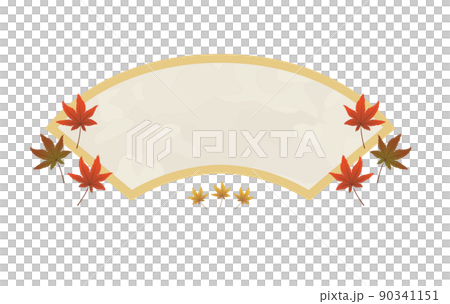 Autumn leaves fan-shaped illustration frame of... - Stock Illustration ...