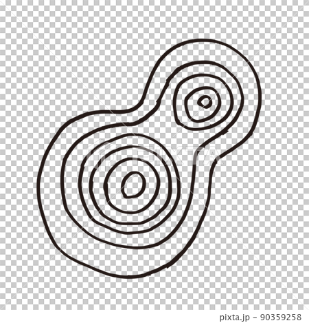 Simple illustration line drawing Jomon Yayoi... - Stock Illustration ...