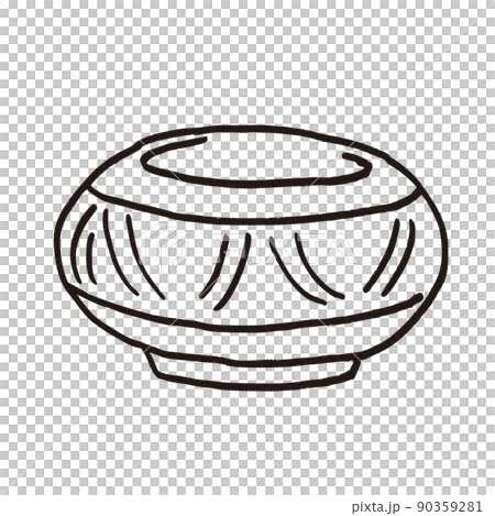 Simple illustration line drawing Jomon Yayoi... - Stock Illustration ...