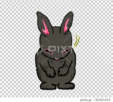 Bowing black rabbit - Stock Illustration [90363450] - PIXTA