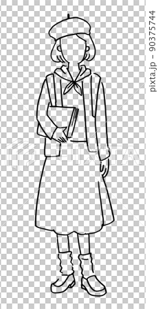 Simple illustration line drawing youth - Stock Illustration [90375744 ...