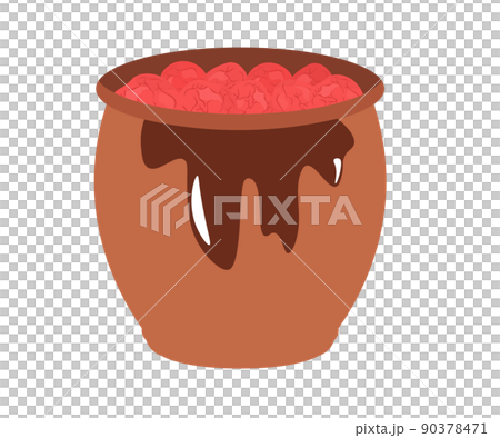 Umeboshi with a jar - Stock Illustration [90378471] - PIXTA