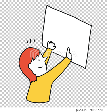 Women who put up posters Women who see the... - Stock Illustration ...
