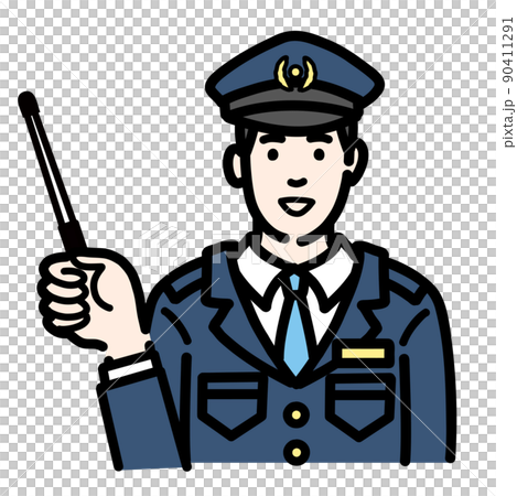 A police officer man explaining with a pointer - Stock Illustration ...