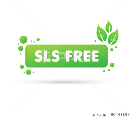 Green icon with sign sls free. Sls free on...のイラスト素材 [90443397] - PIXTA