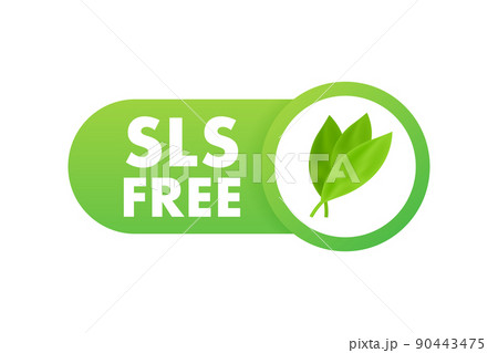 Green icon with sign sls free. Sls free on...のイラスト素材 [90443475] - PIXTA