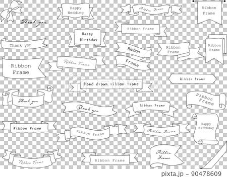 Hand drawn ribbon frameset - Stock Illustration [90478609] - PIXTA