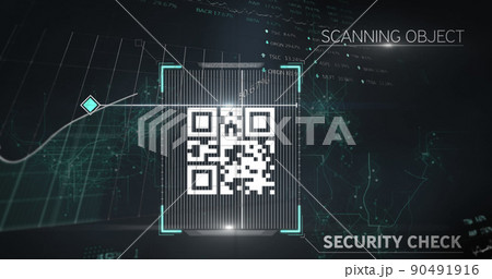 QR code scanning with graphs and statistics...のイラスト素材 [90491916] - PIXTA