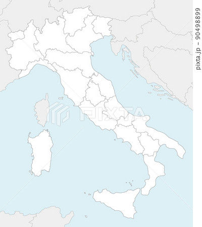 Blank Italy Map Regions