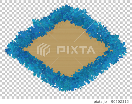 Blue diamond-shaped wreath frame - Stock Illustration [90502313] - PIXTA