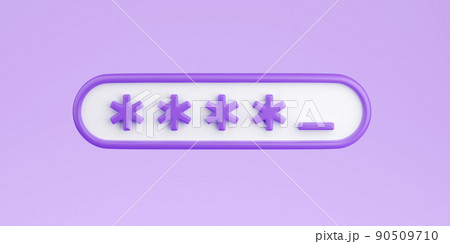 Locked password field 3d render - input box...のイラスト素材 [90509710] - PIXTA