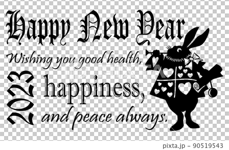 Happy New Year! Alice's White Rabbit in Wonderland - Stock Illustration ...