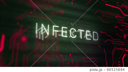Image of interference over infected text, data...のイラスト素材 [90525694] - PIXTA