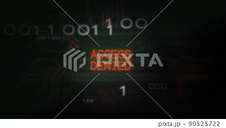 Image of interference over access denied text,...のイラスト素材 [90525722] - PIXTA