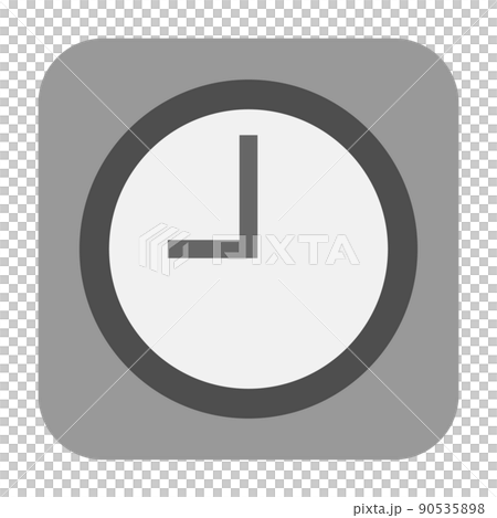 Simple clock icon-gray-time - Stock Illustration [90535898] - PIXTA