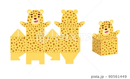 Simple packaging favor box cheetah design for...のイラスト素材 [90561449] - PIXTA