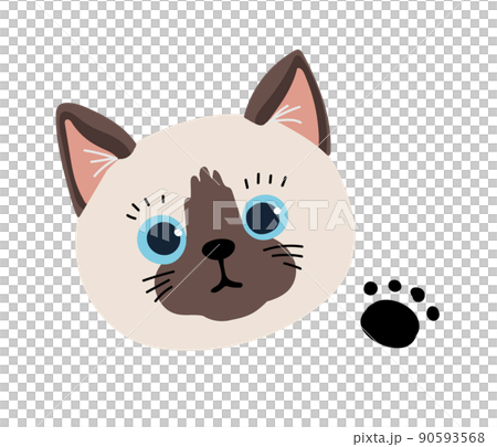 Deformed Siamese cat face - Stock Illustration [90593568] - PIXTA