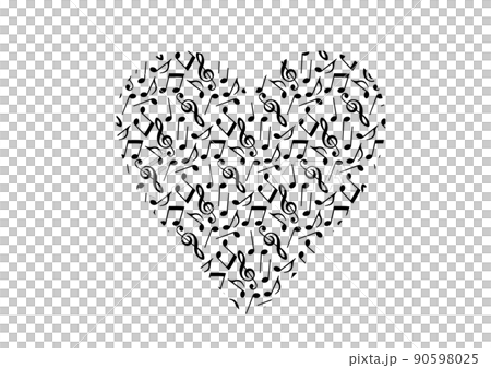 A heart filled with musical notes - Stock Illustration [90598025] - PIXTA