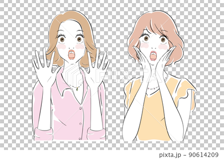 Two amazing pretty women - Stock Illustration [90614209] - PIXTA