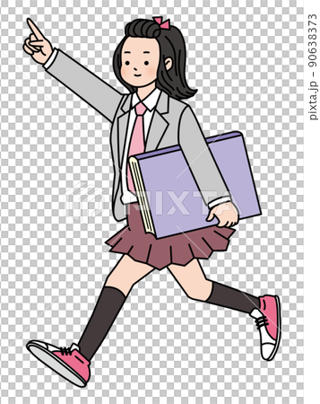 Female students moving forward toward their goals - Stock Illustration ...