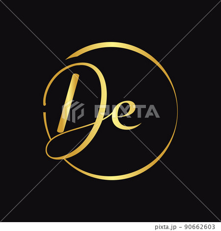 Initial DE Script Letter Type Logo Design With...のイラスト素材 [90662603] - PIXTA