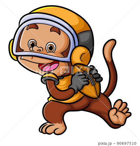 The rugby player monkey is playing rugby and...のイラスト素材 [90697510] - PIXTA
