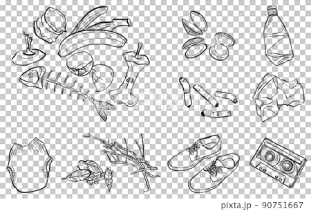 Combustible garbage illustration 1 color - Stock Illustration [90751667 ...